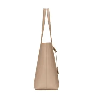 Saint Laurent Logo Detailed Top Handle Bag - Dark Beige