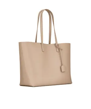 Saint Laurent Logo Detailed Top Handle Bag - Dark Beige