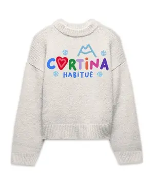 MC2 SAINT BARTH Long-sleeved Knitted Sweater - White