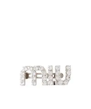 Miu Miu Embellished Hair Clip - White
