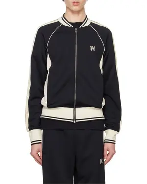 Palm Angels Pa Monogram Embroidered Zip-up Sweatshirt