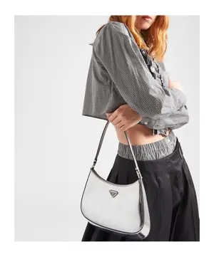 Prada Cleo Brushed Leather Shoulder Bag