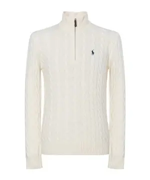 Polo Ralph Lauren Pony Embroidered Cable-knit Jumper - White