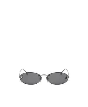 Fendi Fendi Frameless Oval Sunglasses Gray