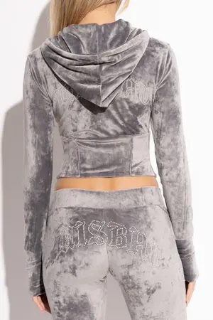 MISBHV Velour Embellished Zipped Hoodie