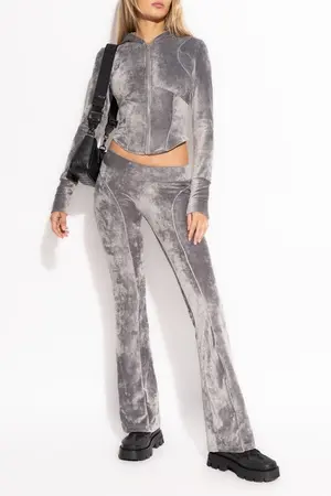 MISBHV Velour Embellished Zipped Hoodie