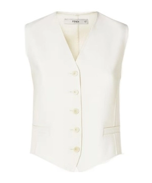 FENDI Ivory Wool Gilet
