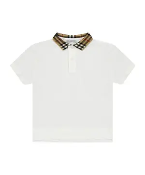 Burberry Short Sleeve Polo Shirt - White