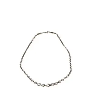 Miu Miu Metal Necklace With Crystals - Gray