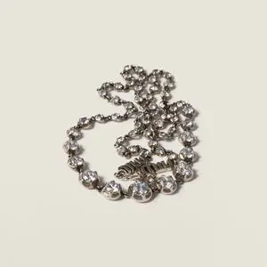 Miu Miu Metal Necklace With Crystals