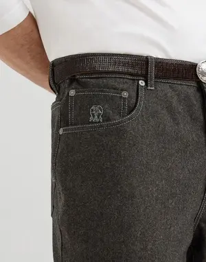Brunello Cucinelli Virgin Wool Flannel Five-pocket Trousers