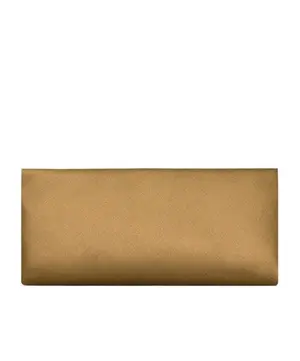 Saint Laurent Evening Soft Clutch In Satin With Bronze Hardware - Bitter Cocoa