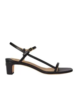 Ralph Lauren Lainee Real Leather Heeled Sandals - Black