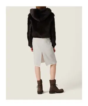 Miu Miu Shearling Zip-up Hoodie Jacket
