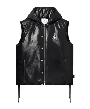 COURREGES Vinyl Puffer Gilet With Removable Hood