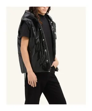 COURREGES Vinyl Puffer Gilet With Removable Hood