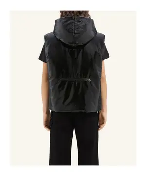 COURREGES Vinyl Puffer Gilet With Removable Hood