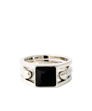 Alexander McQueen Double Skull Signet Ring - White