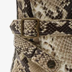 Burberry Python-print Leather Buckled Boots