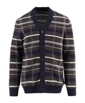 Barbour Kane Wool Tartan Cardigan - Dark Oak