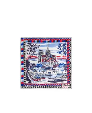 Prada Pittoresque Paris Printed Silk 90 Foulard