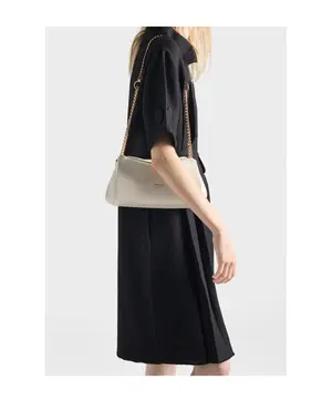 Prada Short-sleeve Chevron Wool Dress With Belt