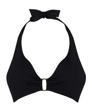 Ralph Lauren Halter Bikini Top With Ring Detail - Black