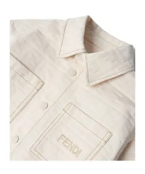 Fendi Ff Logo Denim-effect Shirt Jacket