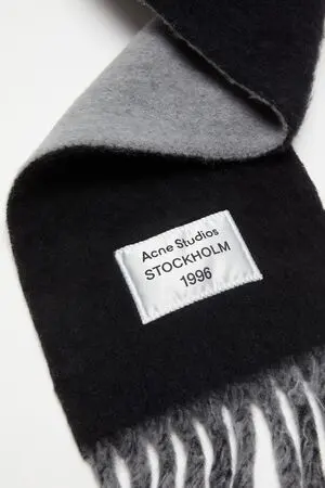Acne Studios Logo Patch Fringed Scarf