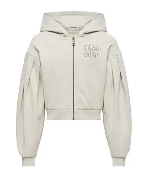 Moncler Embroidered Zip-up Cotton Hoodie