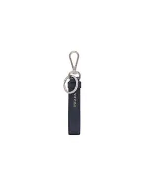 Prada Saffiano Leather Keychain With Lobster Clasp