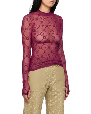 MARINE SERRE Second Skin Semi-sheer Top