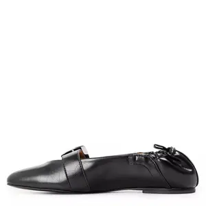 GANNI Ballerina Flats With Squared Toe And Buckle Detail - Black
