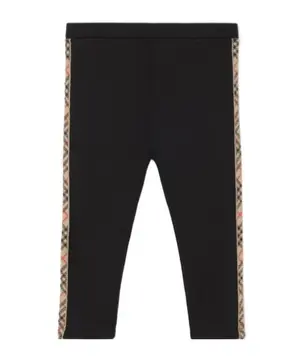 Burberry Check-trim Nylon Leggings - Black
