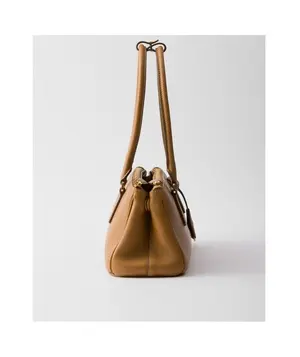 Prada Triangle Logo Shoulder Bag - Caramel