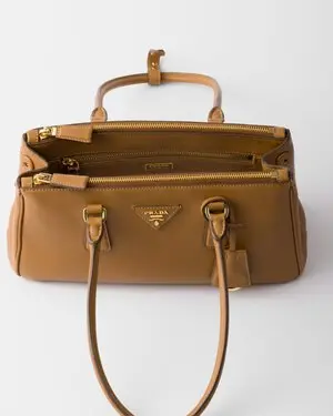 Prada Triangle Logo Shoulder Bag - Caramel