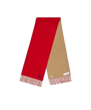 Burberry Logo Embroidered Scarf - Red