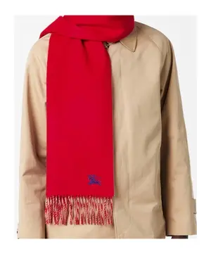 Burberry Logo Embroidered Scarf