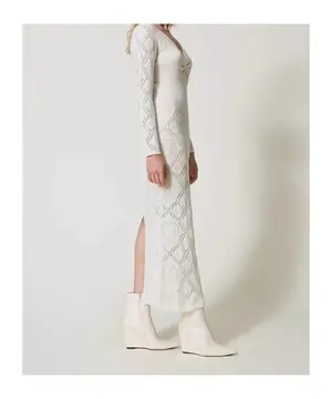 TWINSET Pointelle-knit Maxi Dress