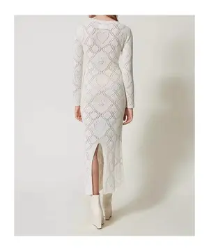 TWINSET Pointelle-knit Maxi Dress
