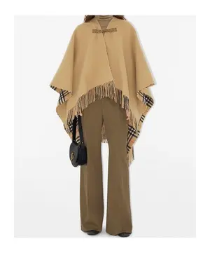 Burberry Checked Fringed-edge Cape