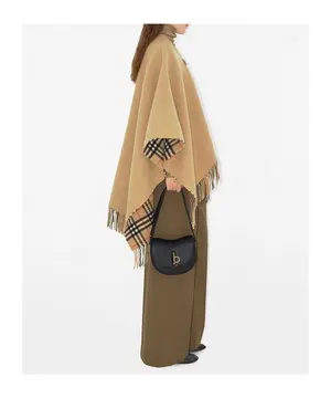 Burberry Checked Fringed-edge Cape