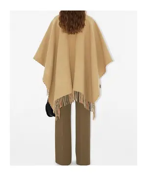 Burberry Checked Fringed-edge Cape