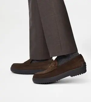 TOD'S Winter Gommino Calfskin Suede Loafers
