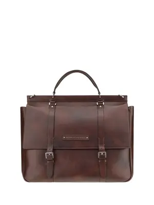 Brunello Cucinelli Logo Patch Foldover-top Travel Bag