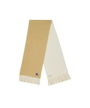 Burberry Logo Embroidered Scarf - Nude