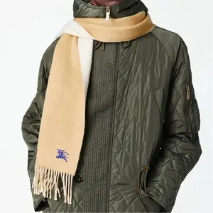 Burberry Logo Embroidered Scarf