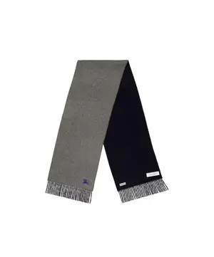 Burberry Logo Embroidered Scarf - Black