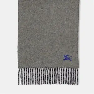 Burberry Logo Embroidered Scarf - Black