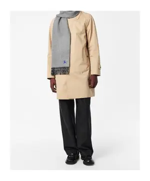 Burberry Logo Embroidered Scarf - Black